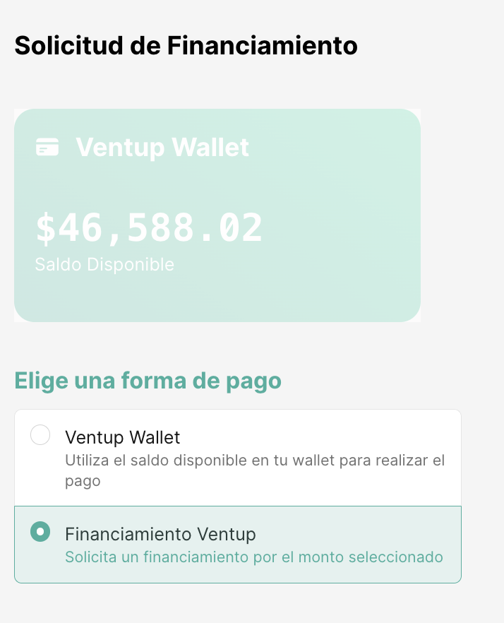 Solicitud de financiamiento